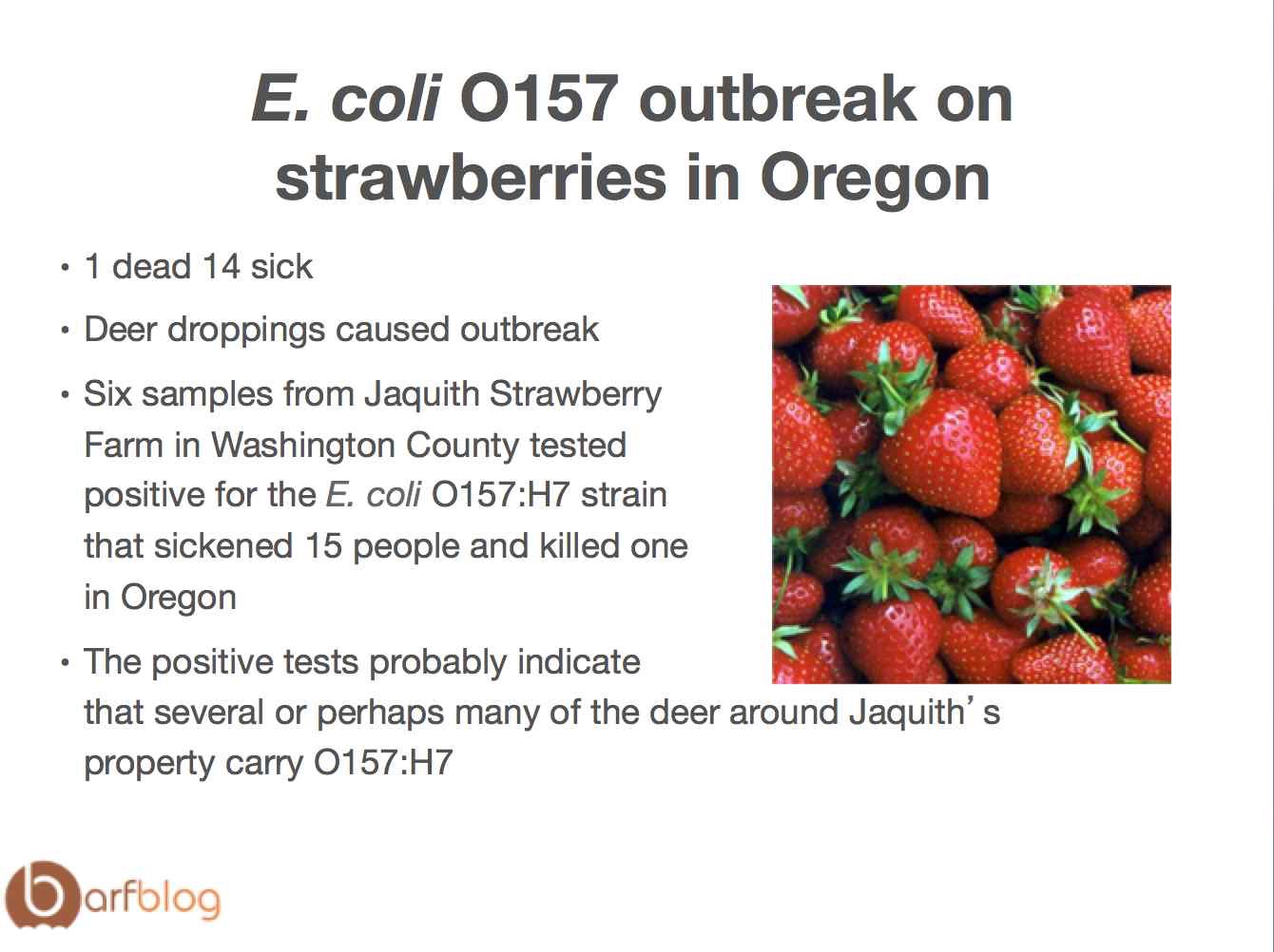 Escherichia coli O157 outbreaks in the United States, 2003–2012 | barfblog